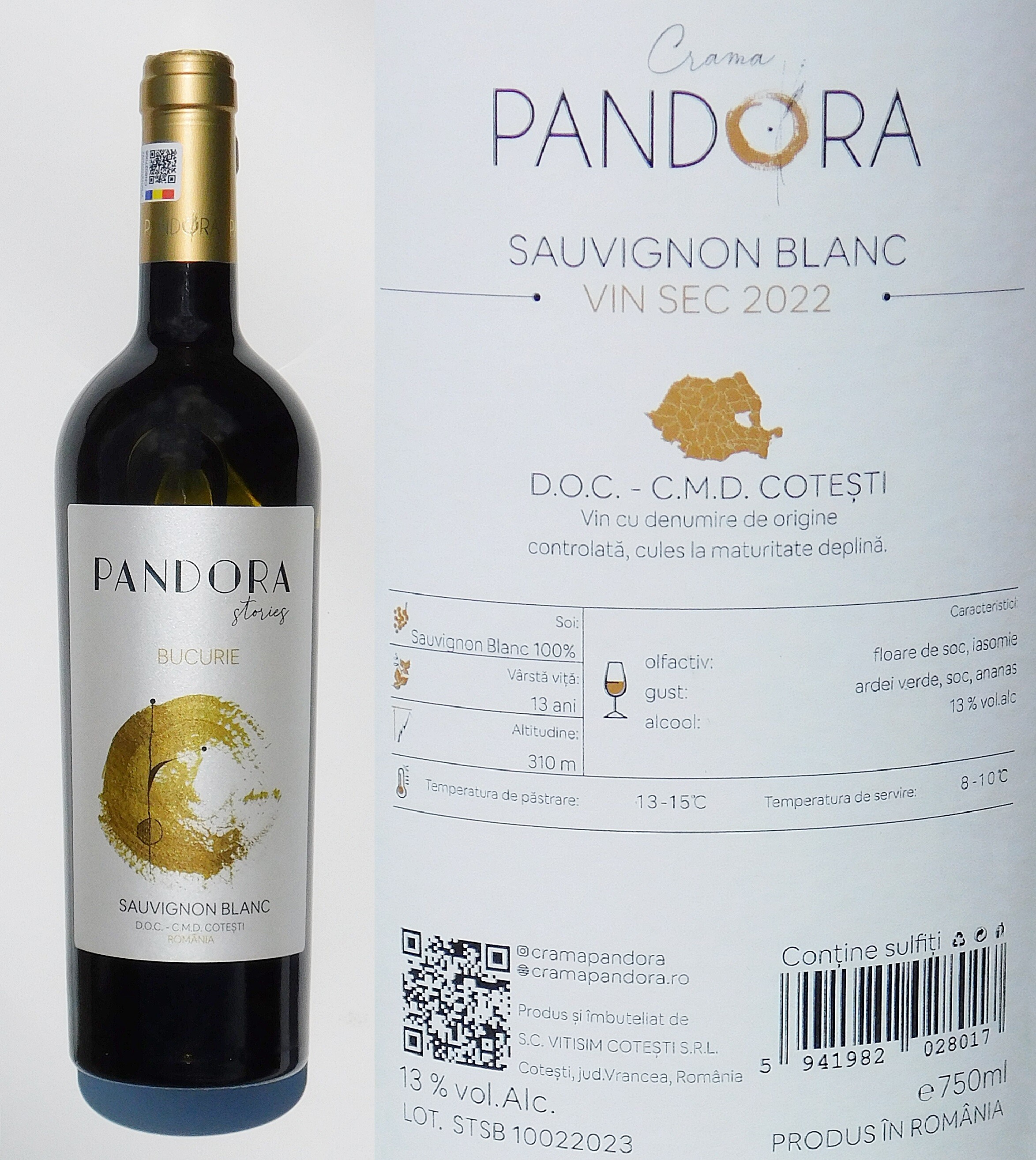 Crama PANDORA: Stories, Bucurie, Sauvignon blanc 2022